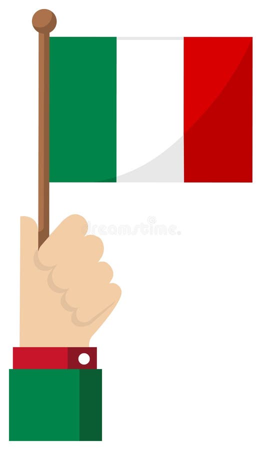 Holding the National Flag in Hand / Italy Stock Vector - Illustration ...