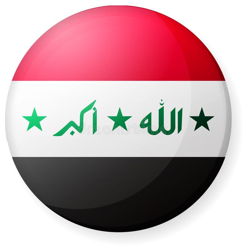Round glossy icon of Iraq stock vector. Illustration of nationality ...