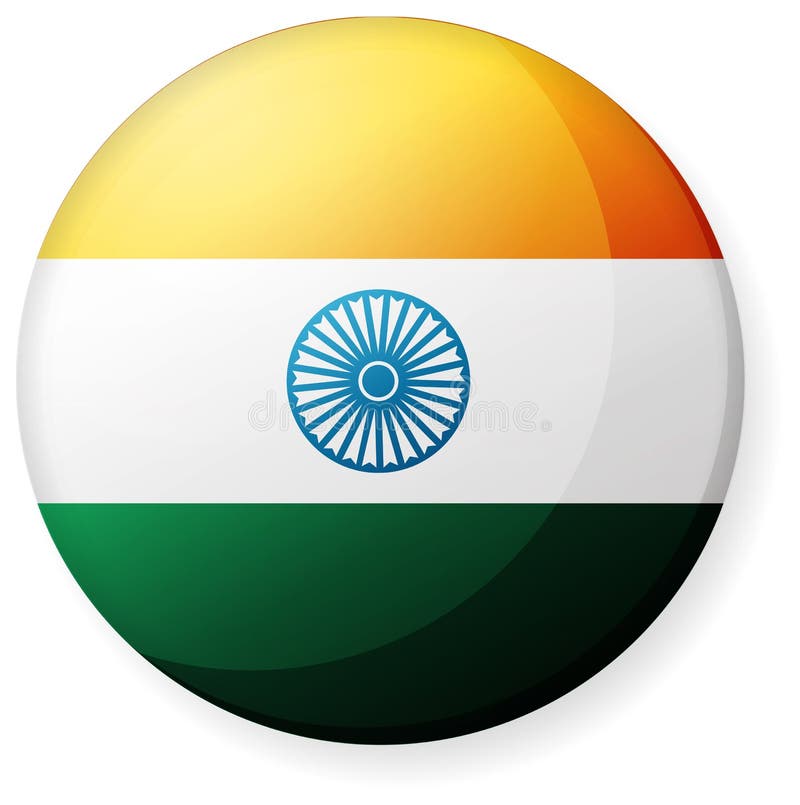 Circular Country Flag Icon Illustration / India Stock Vector ...