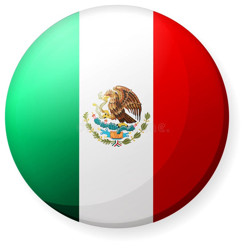 Mexico Flag Icon stock vector. Illustration of push, glass - 2355854