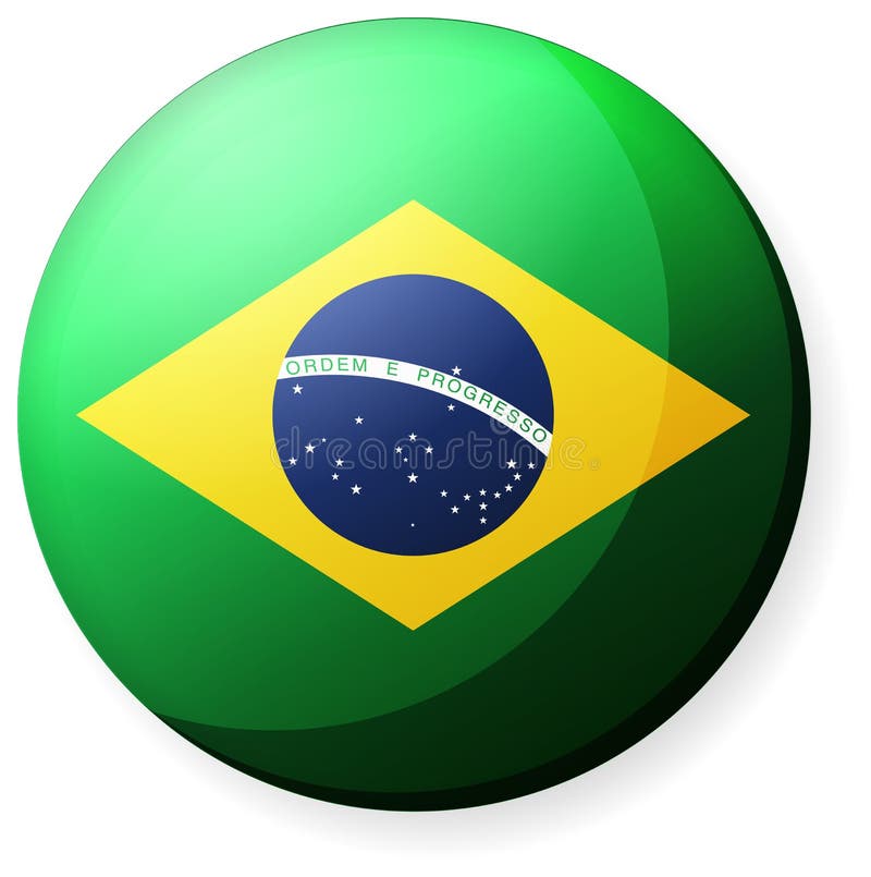 Circular Country Flag Icon Illustration / Brazil Stock Vector ...