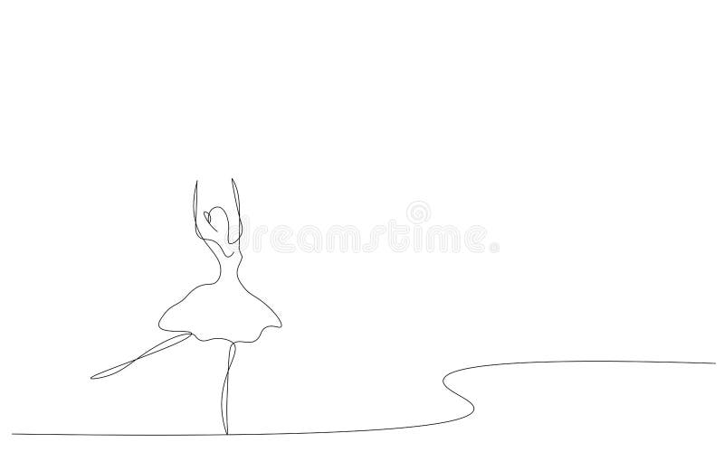 Dancer Silhouette Ballerina Line Drawing Vector Illustration Stock ...