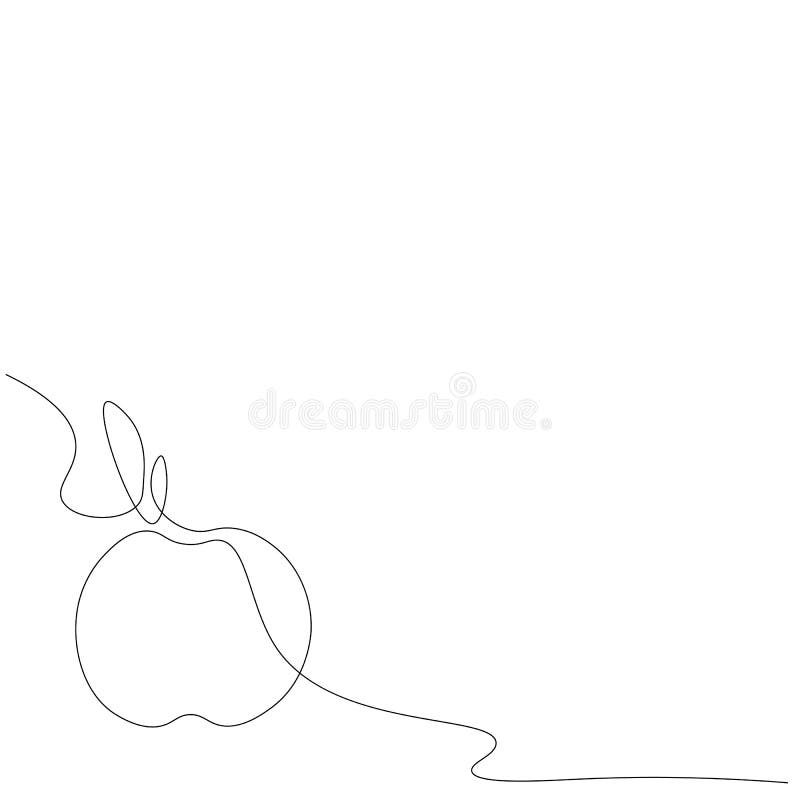 Apple Fruit Continuous Line Drawing Vector Illustration Stock Vector ...