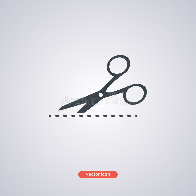 Cut Line Icon on a White Background. Stock Vector - Illustration of ...