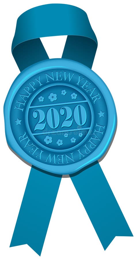 2020 Sealing Wax & Ribbon Vector Illustration / Happy New Year Stock ...