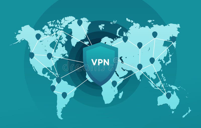 VPN connection map stock illustration. Illustration of modern - 164421670