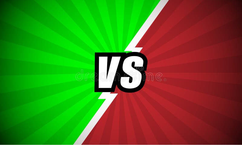 Red and Green Vs Background Stock Illustration - Illustration of style ...