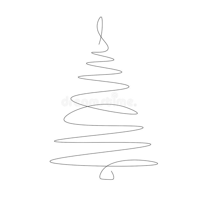 Christmas Tree Continuous Line Drawing, Vector Stock Vector ...