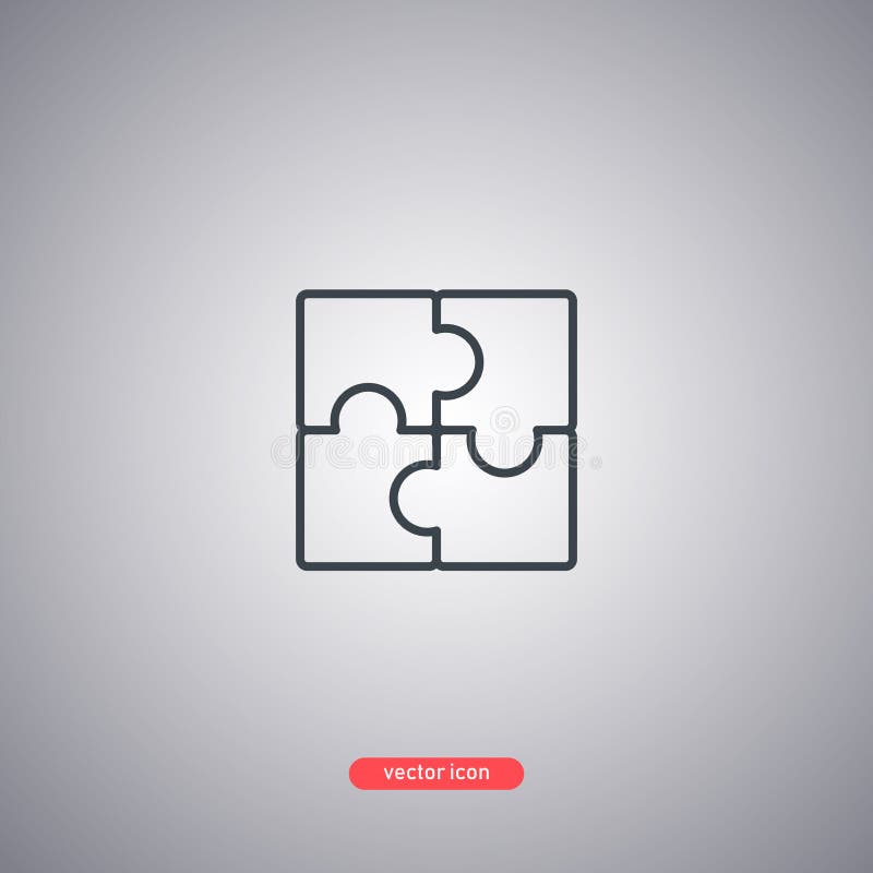 Puzzles Icon in Line Style Isolated on a White Background. Modern Style ...