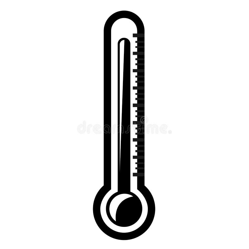 Simple Thermometer with Red Hot Temperature High Scale Vector ...