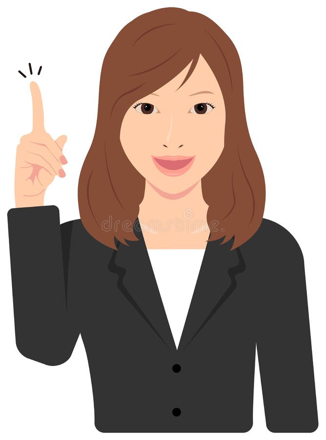 Young Asian Business Woman Vector Illustration Upper Body,waist Up ...