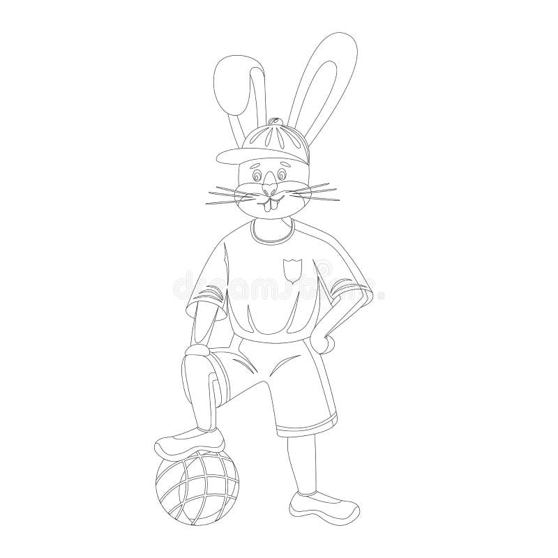 Rabbit is a Football Player. Coloring Book for Children Stock Vector ...