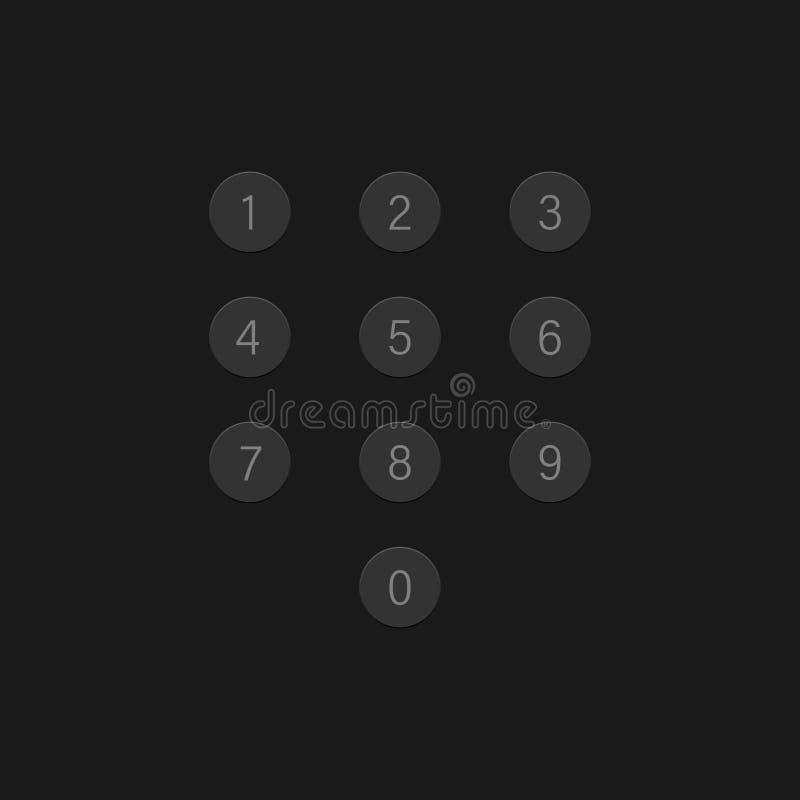 Black Phone Keyboard. Minimalistic Style. Numbers from 0 To 9 Stock ...