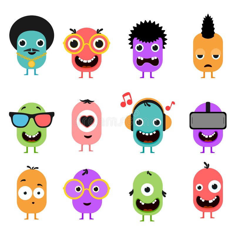 Monster characters stock vector. Illustration of element - 16694958
