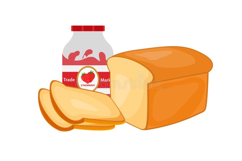 Bread and Jam stock vector. Illustration of prepared - 15091750