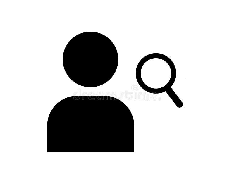 Search User Icon in Simple Black Design Vector Image Stock Illustration ...