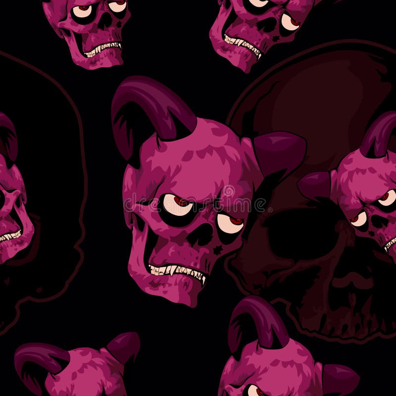 Scary (seamless Vector Wallpap Stock Vector - Illustration of skull ...