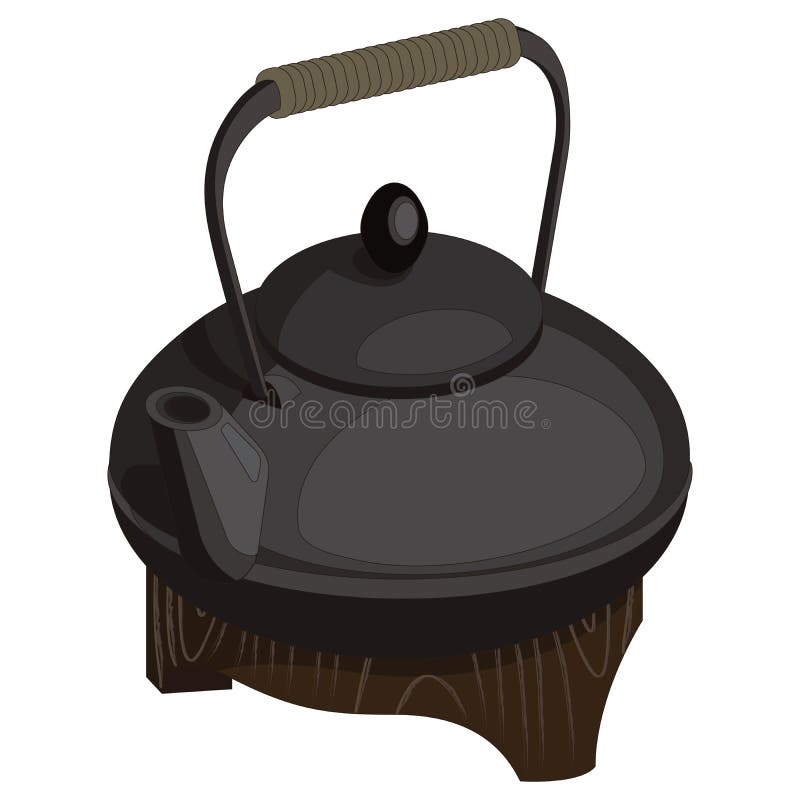 Chinese Iron Kettle. Realistic Vector Illustration Stock Illustration ...