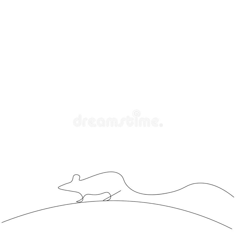 Mouse One Line Drawing Vector Illustration Stock Vector - Illustration ...