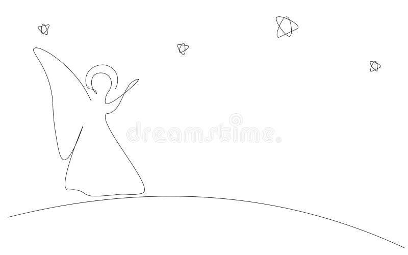 Continuous Line Drawing Angels Stock Illustrations – 31 Continuous Line ...