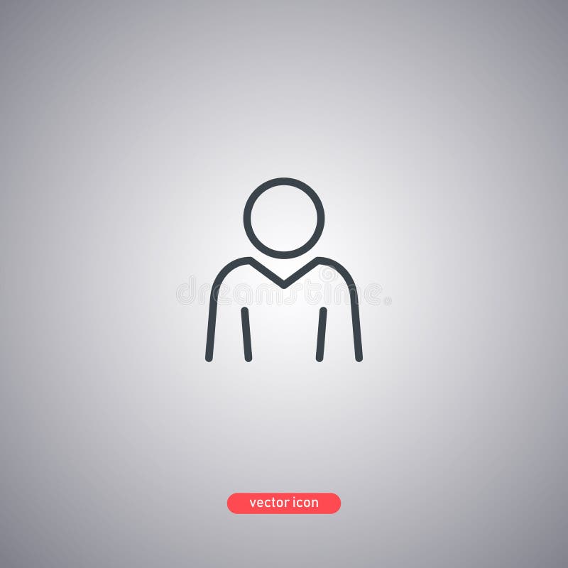 User Icon Isolated on a Gray Background. Line Style Modern Design Stock ...