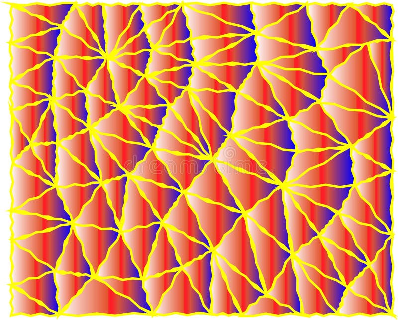 Multicolored Corrugated Triangles, Separated by Yellow Wavy Lines ...