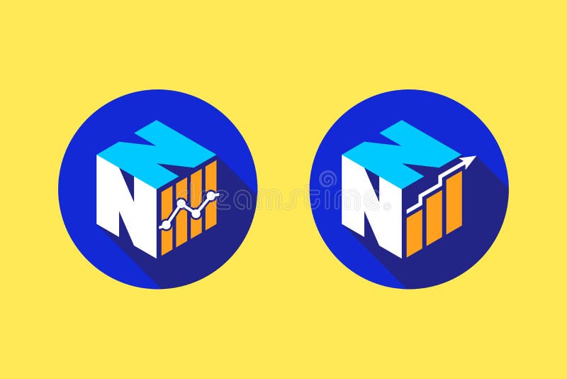 Cubic Font N N with Financial Logo Sign Symbol, Stock Vector ...