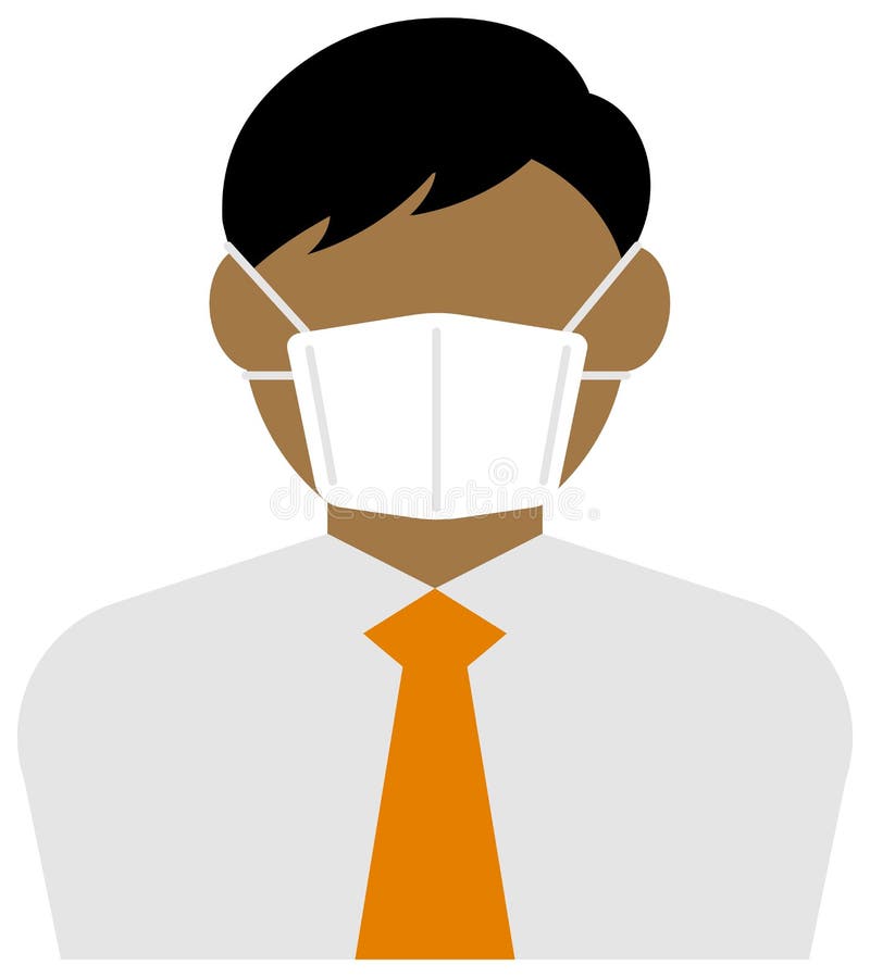 Faceless Asian Business Person Male / Upper Body Wearing a Mask Vector ...