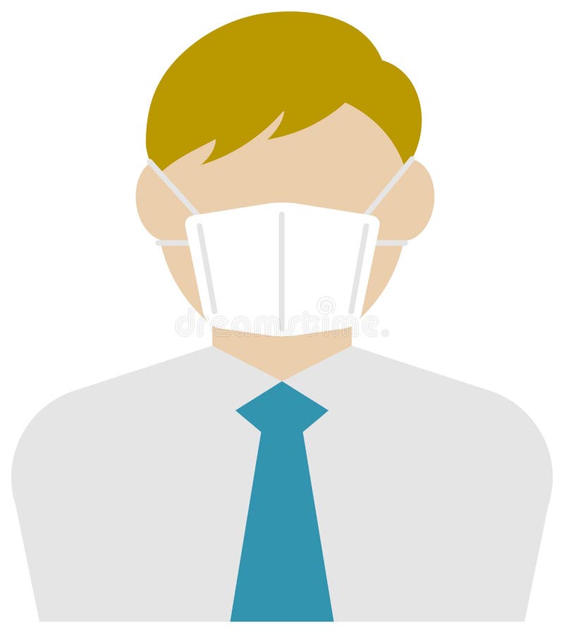 Faceless Asian Business Person Male / Upper Body Wearing a Mask Vector ...