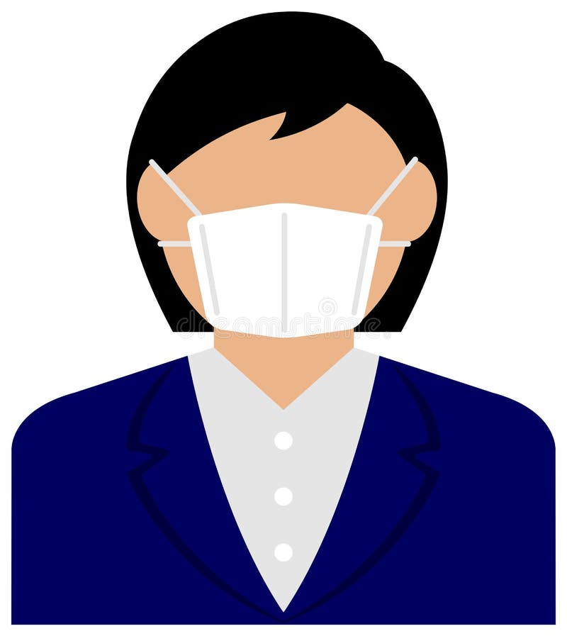 Faceless Business Person Female / Upper Body Wearing a Mask Vector ...