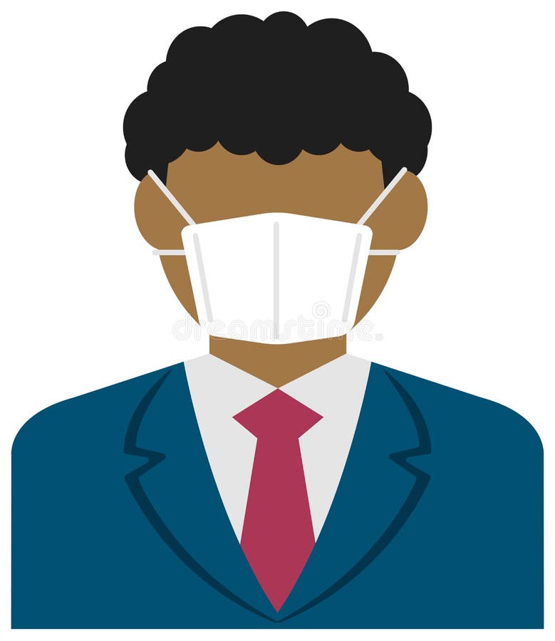 Faceless Asian Business Person Male / Upper Body Wearing a Mask Vector ...