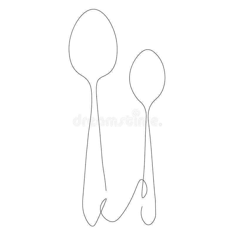 Plastic Spoon Line Drawing Stock Illustrations – 268 Plastic Spoon Line ...