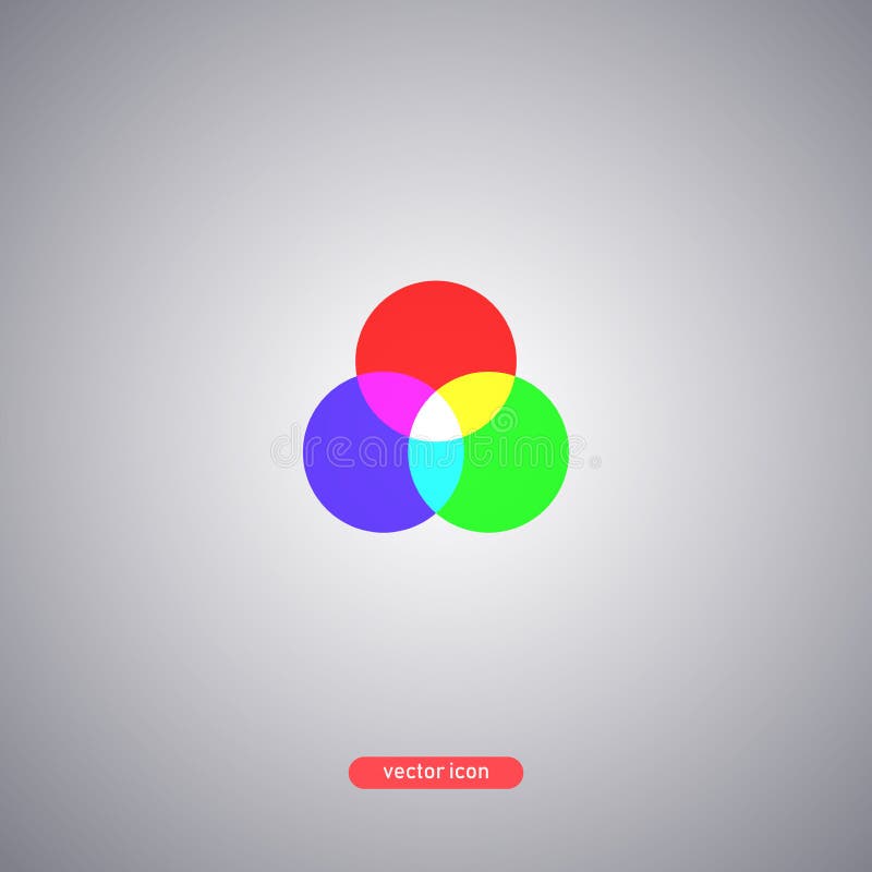 RGB Icon Isolated on Gray Background. the Combination of Red, Green and ...