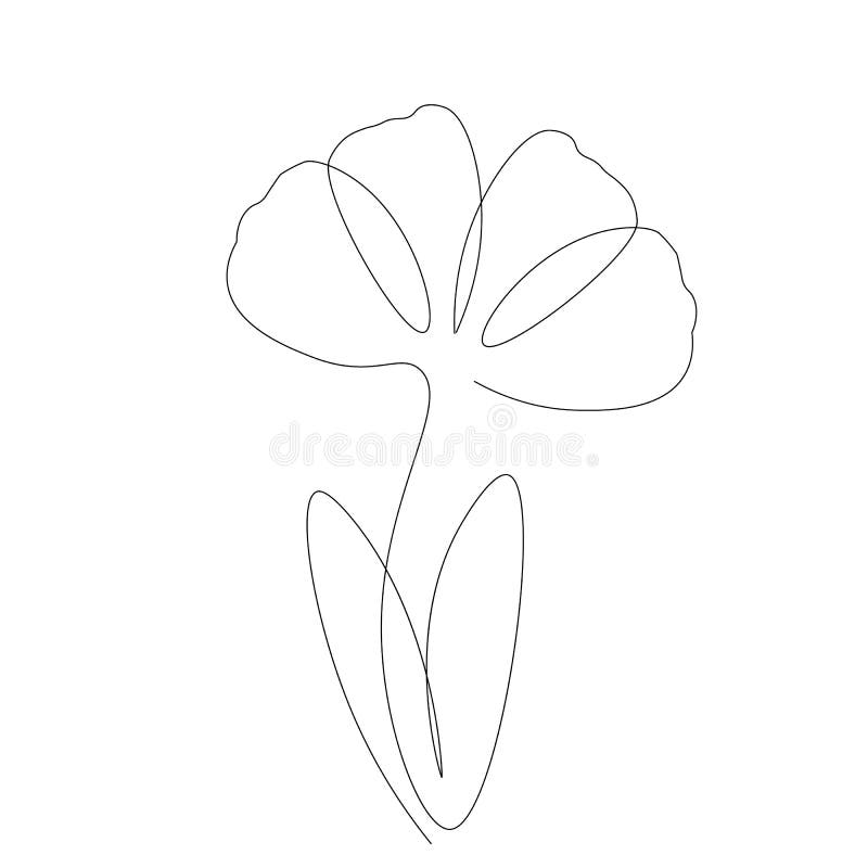 Spring Flower Line Drawing, Vector Illustration Stock Vector ...