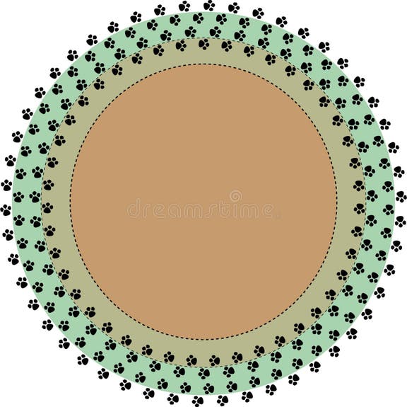 Dog Photo Frame. Round Shape, Dog Sole, Paw Print Stock Vector ...