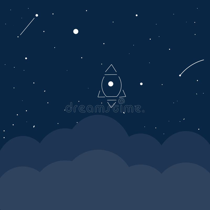 Rocket in Space Background Cosmos Design Vector Stock Vector ...