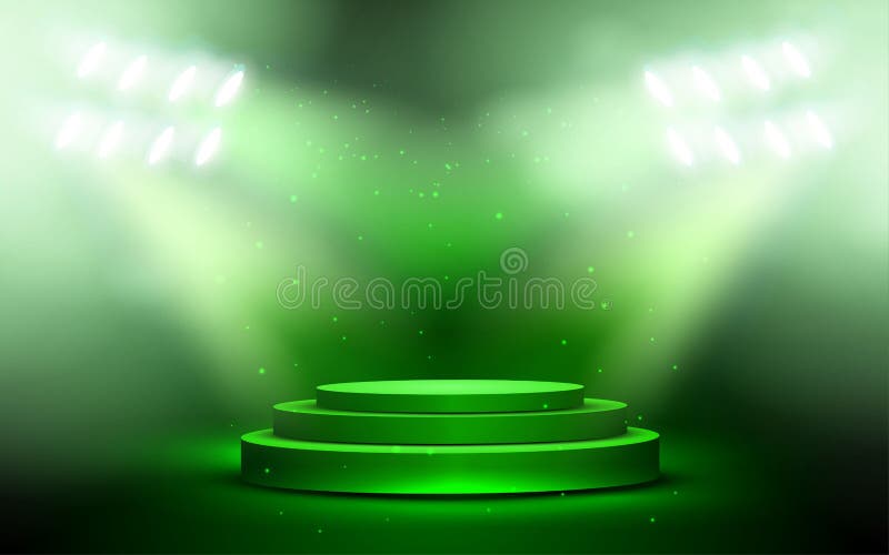 Green stand in the hall stock vector. Illustration of illuminated ...