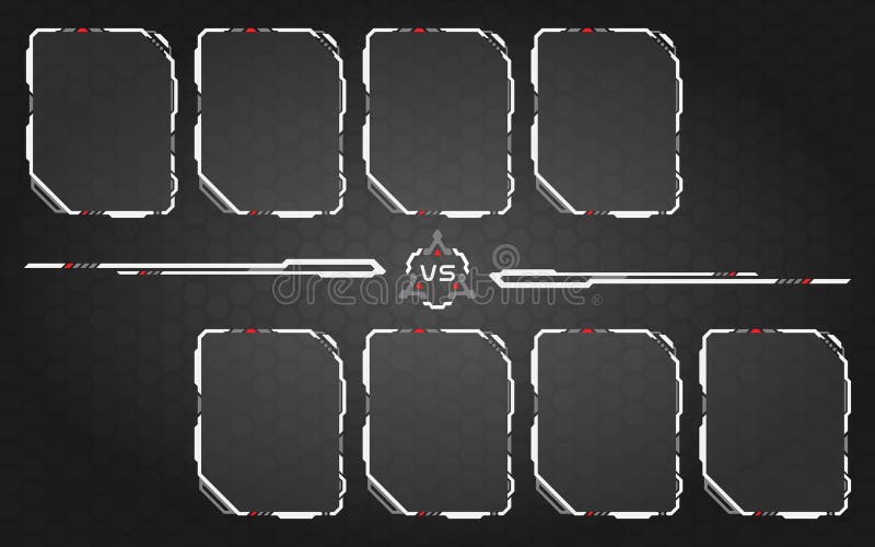 Versus Screen 4vs4 Player with White Hud Border Design Stock Vector ...