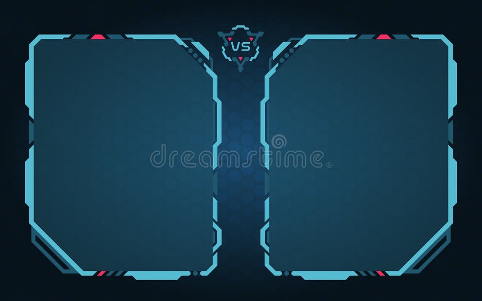 Versus Screen 1vs1 Player with Blue Hud Border Design Stock Vector ...