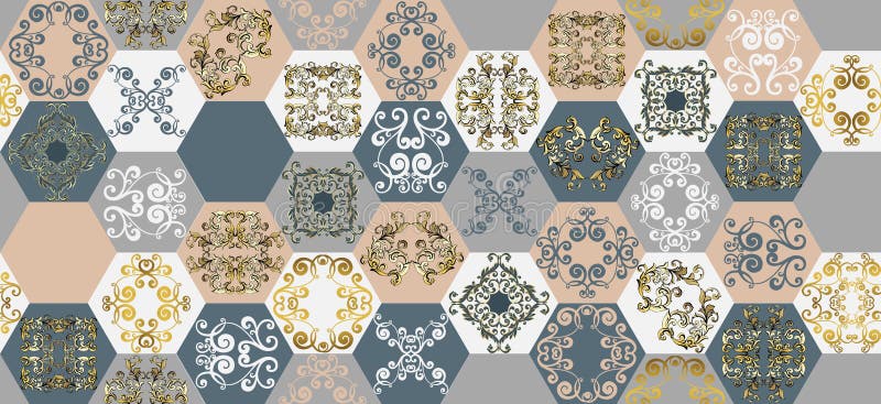 Digital Tiles Design Ceramic Wall Tiles Decoration Stock Vector ...