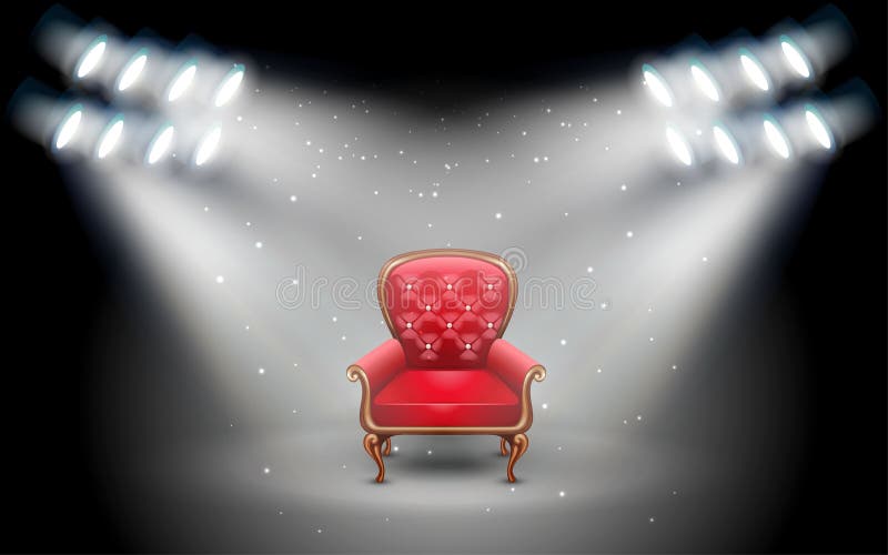 Spotlight in the hall stock vector. Illustration of seat - 172442419