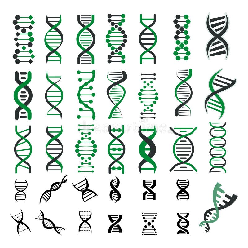 Set of Business Healthcare Technology Dna Helix Element Logo Design ...