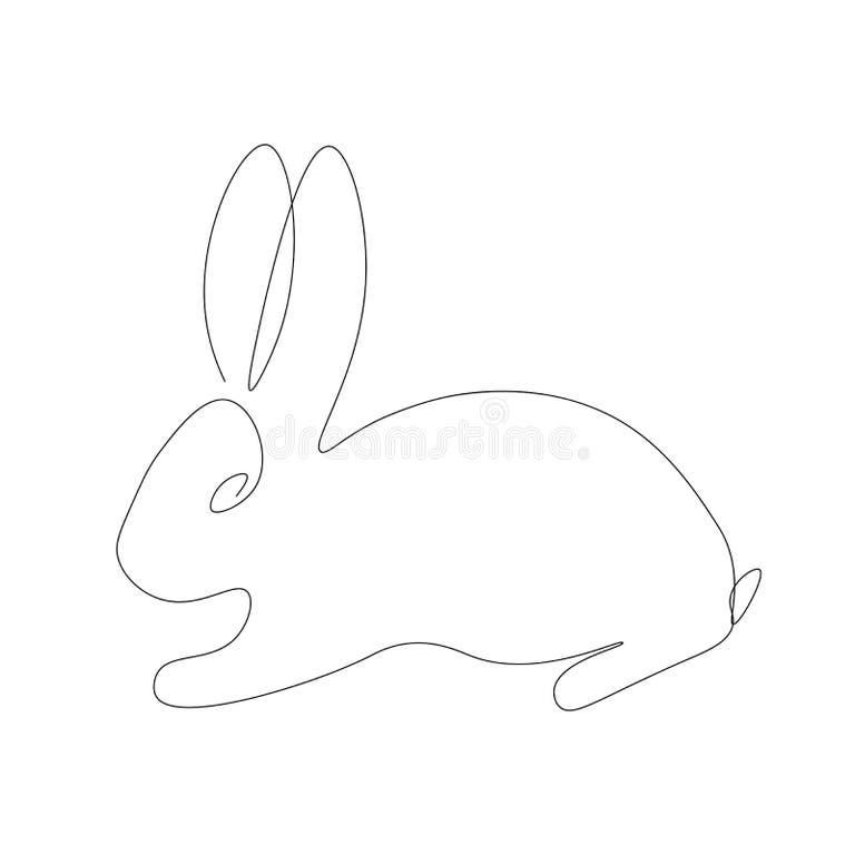 Easter Bunny Line Drawing Stock Illustrations – 9,612 Easter Bunny Line ...