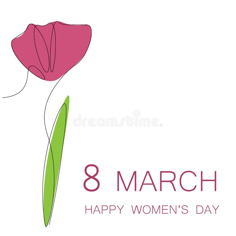 Women`s Day Card with Flower Spring Vector Stock Vector - Illustration ...