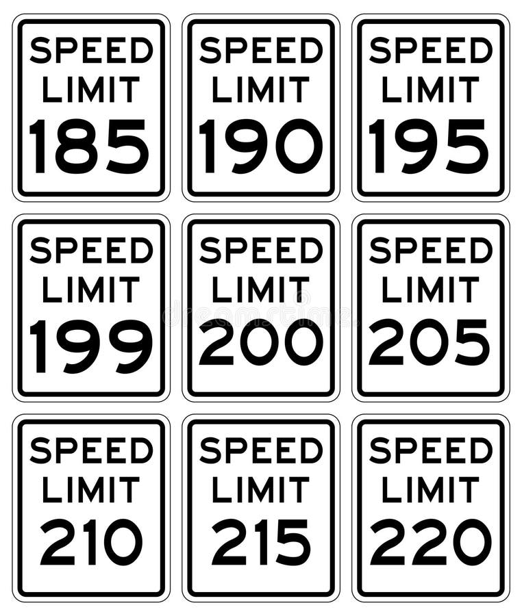 Speed Limit Sign Set stock vector. Illustration of drive - 174019485