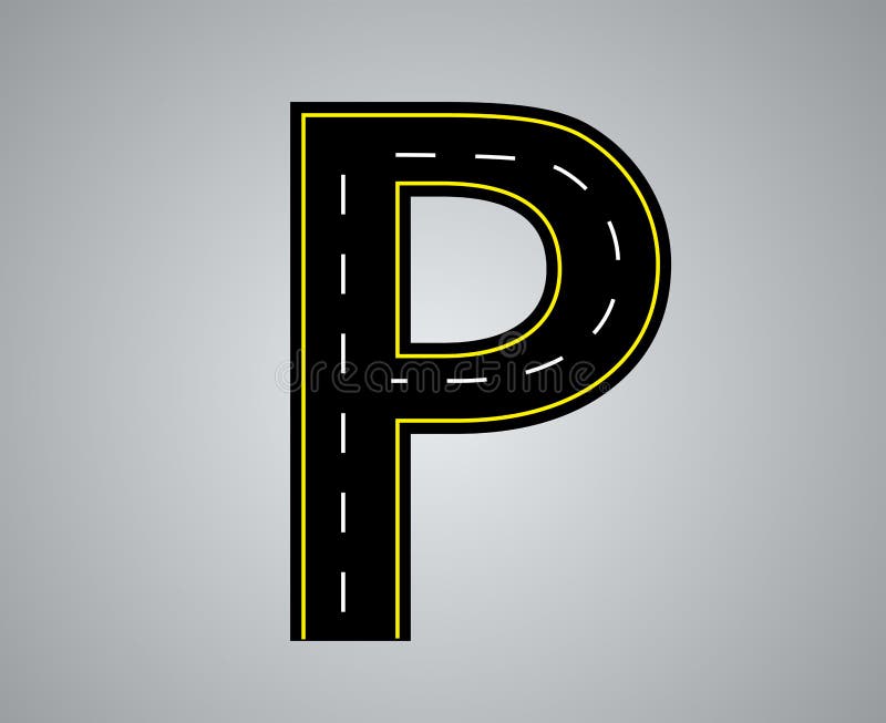 Alphabet Letter Road with White and Yellow Line Markings Highway ...