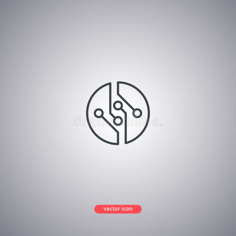 Tech Icon Isolated on Gray Background. Modern Line Style Stock Vector ...