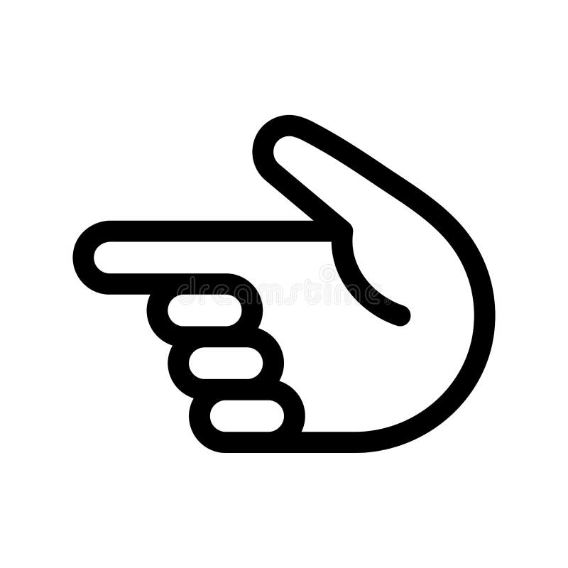 Hand Pointing Right Line Icon. Direction Vector Illustration Isolated ...