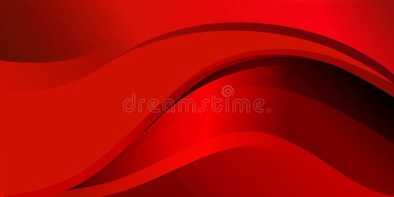 Horizontal Abstract Glowing Liquid Gradient Red Wave Vector Background ...