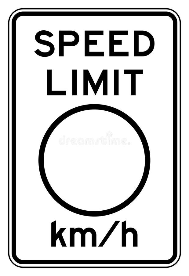 Speed Limit Kph Sign Template Stock Vector - Illustration of alert ...